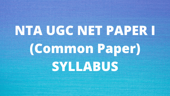 NTA UGC NET Paper I (Common Paper) – Overview - ntaugc.net