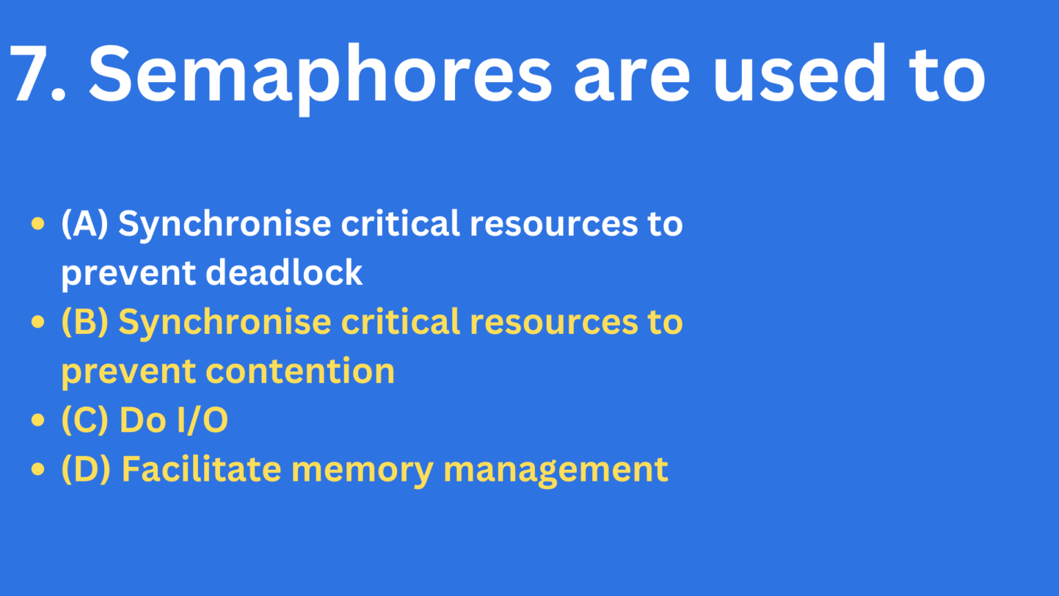 Semaphores are used to - ntaugc.net